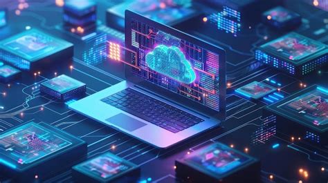 Cloud Computing Data Storage Digital Network Laptop Server Technology