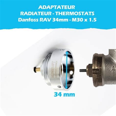 Heizkörperadapter Für Danfoss Rav Rav Ventile 34mm Auf M30 X15