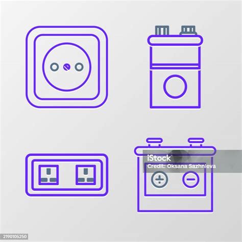 자동차 배터리 전기 콘센트 및 아이콘을 설정합니다 벡터 0명에 대한 스톡 벡터 아트 및 기타 이미지 0명 고압 전류 주의 꽃 꽃의 구조 Istock