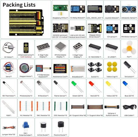 KEYESTUDIO Raspberry Pi PICO Starter Kit Courses MicroPython C WiFi Wireless Control