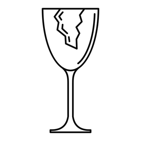 Cracked Wine Glass Icon Outline Style 14481924 Vector Art At Vecteezy