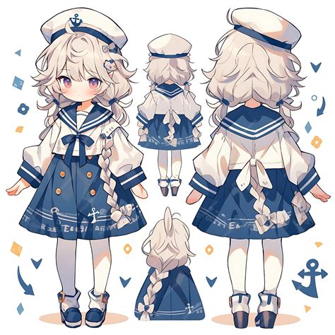 Premium Photo Character Anime Of Female Chibi Kawaii Sailor Fashion