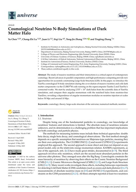 pdf cosmological neutrino n body simulations of dark matter halo