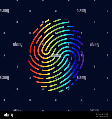Fingerprint On Dark Rainbow Colors Human Thumbprint Lgbtq Identification Symbol Privacy And