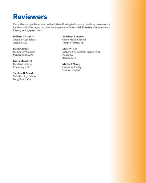 Industrial Robotics Fundamentals Theory And Applications 3rd Edition Page V