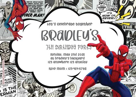 Free Editable Pdf Amazing Spiderman Birthday Invitation Templates
