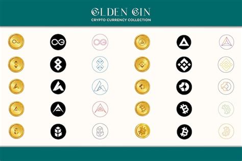 Premium Vector Crypto Currency Golden Coin Collection Trendy 3d Style