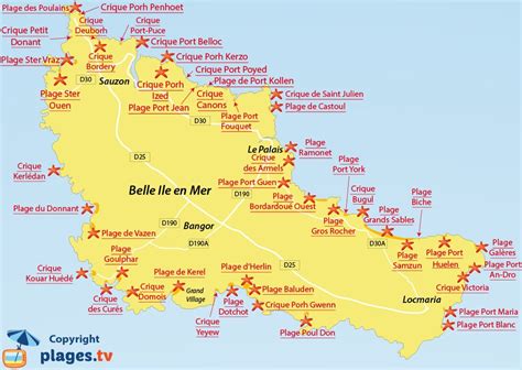 Belle île en mer carte de France Voyage Carte Plan