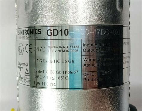 SIMTRONICS Fire Gas GD10P GD10 P00 17BG 0XH 00 New EBay