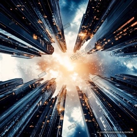 Ai创作图炫彩城市创意视画面 冲击力科技背景 现代科技炫光城市 橙色科技城市 视冲击力背景 橙色高楼背景 金色城市星空宇宙 大气城市背景 城市