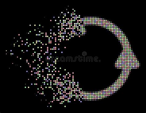 Dissipated Dot Halftone Happy Smile Circuit Icon Stock Vector