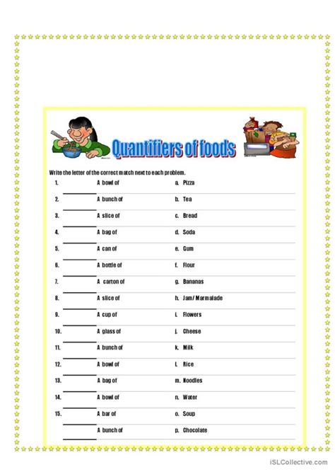 Quantifiers Worksheets