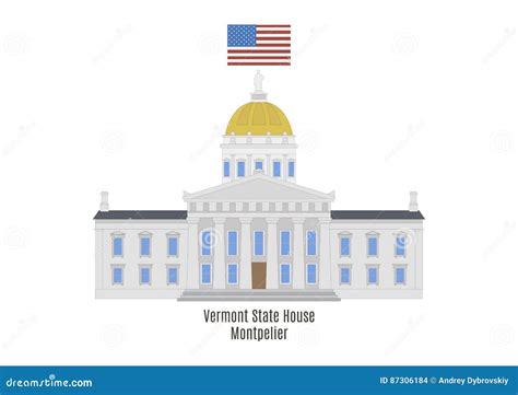 Vermont Vt State Map Usa Black Silhouette And Outline Isolated Maps On