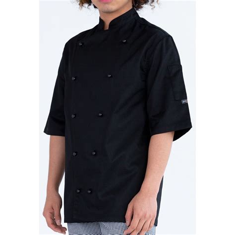 Pro Black Jacket X Small Short Sleeve Chefs Essentials