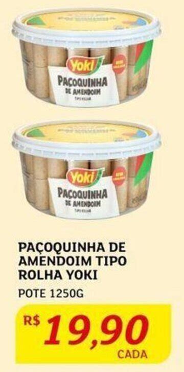 PAÇOQUINHA DE AMENDOIM TIPO ROLHA YOKI POTE 1250G oferta na Assaí