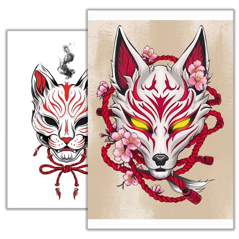 Japanese Fox Mask Tattoo
