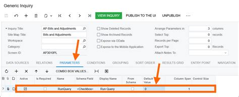 Tell Acumatica Not To Run A Query When You Open A Generic Inquiry So