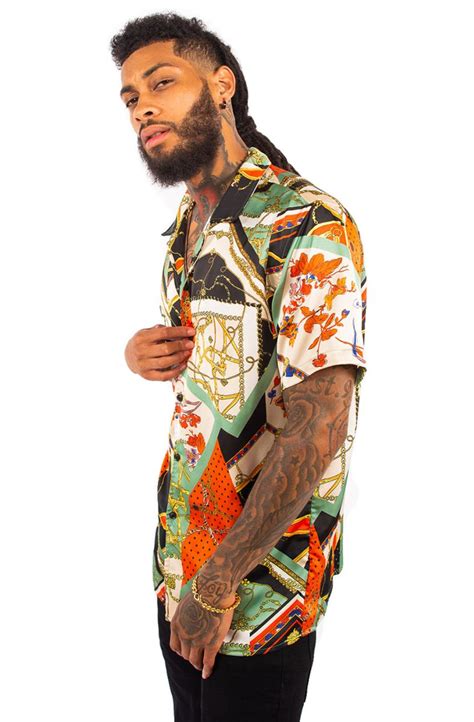 Seizeanddesist Chains Button Up B35fc236 0 Color Multicolor Karmaloop