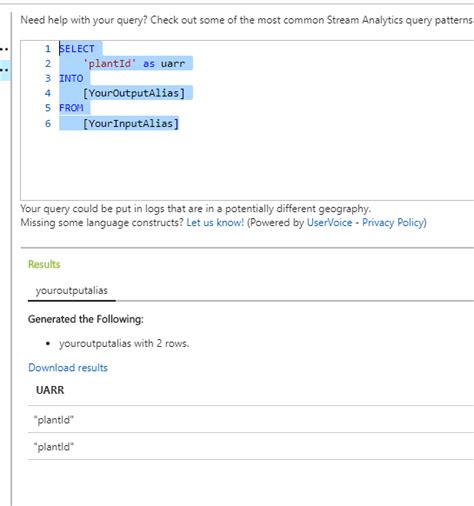 Azure SELECT String Expression Recognizes Single Not Double Quotes Stack Overflow