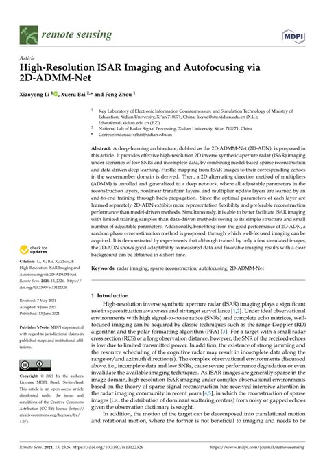 Pdf High Resolution Isar Imaging And Autofocusing Via D Admm Net