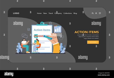 Action Items Night Or Dark Mode Web Or Landing Page Prioritization And