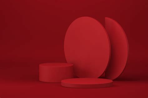 빨간색 3d 원형 연단 패션 받침대 제품 상업 프리젠 테이션 현실적인 벡터 0명에 대한 스톡 벡터 아트 및 기타 이미지 0명