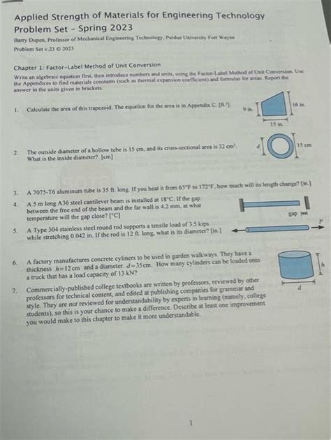 Solved Applied Strength Of Materials For Engineering