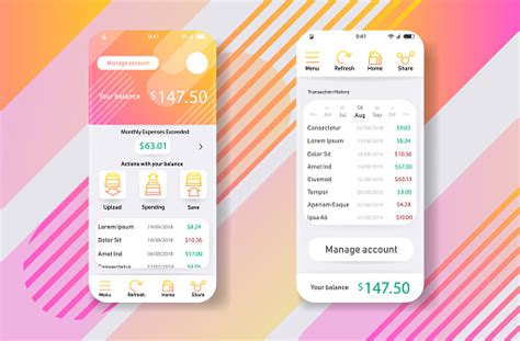 스마트 폰 Widjet 모바일 앱 사용자 인터페이스 금융 돈 계획 응용 프로그램을 종로 Ux Gui 웹 스타일 최소한의 평면 그라데이션 하프톤 종로 설계도에 대한 스톡 벡터