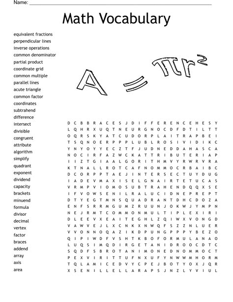 Math Word Search Printable