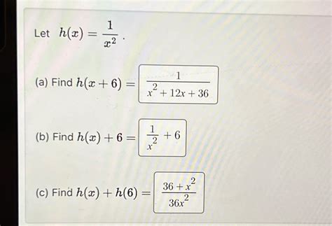 Solved Let H X 1x2 A ﻿find H X 6 B ﻿find H X 6 C