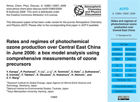 Pdf Rates And Regimes Of Photochemical Ozone Production Over Central East China In June 2006