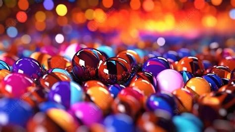 Colorful 3d Render Closeup Floating Bokeh Balls Modern Abstract