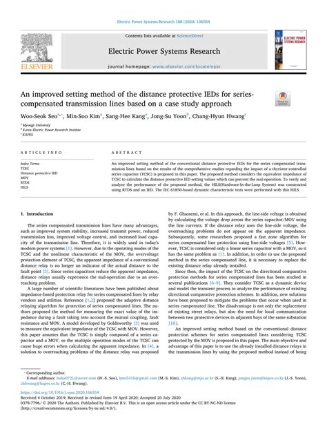 Pdf An Improved Setting Method Of The Distance Protective Ieds For Series Compensated