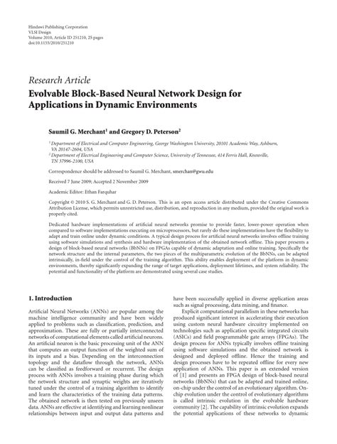 Pdf Evolvable Block Based Neural Network Design For Applications In