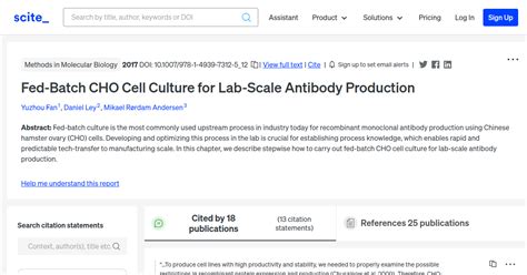 Fed Batch Cho Cell Culture For Lab Scale Antibody Production