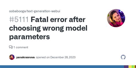 Fatal Error After Choosing Wrong Model Parameters Issue