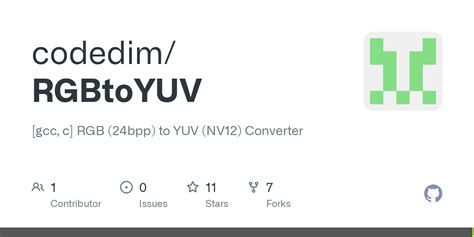 GitHub Codedim RGBtoYUV Gcc C RGB 24bpp To YUV NV12 Converter