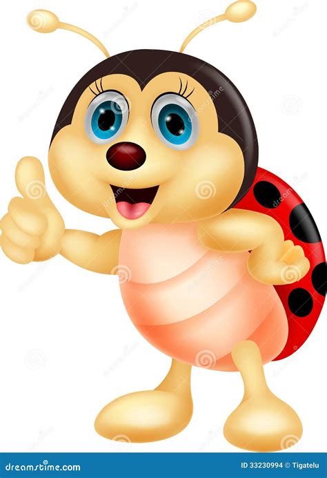 Cute Ladybug Cartoon Thumb Up Stock Vector Illustration Of Cute