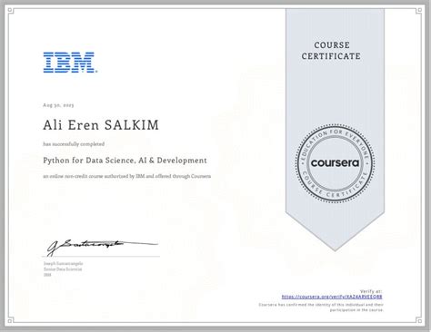 Coursera Ibm Python For Data Science Ai And Development Ali Eren Salkim
