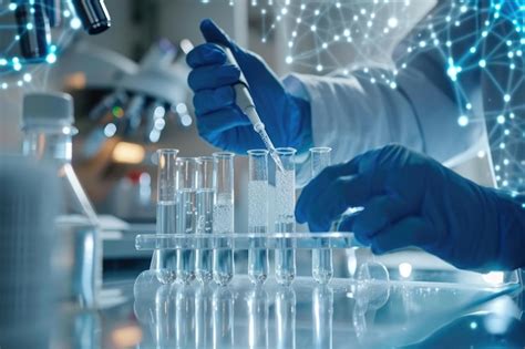 Premium Ai Image Scientist Analyzing Dna With Innovative Technology