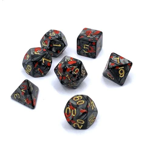진주 혈액 얼룩 Dnd 주사위 세트 Trpg 주사위 7pcs 상자 다면체 테이블 게임 던전 및 용 주사위 롤 Temu