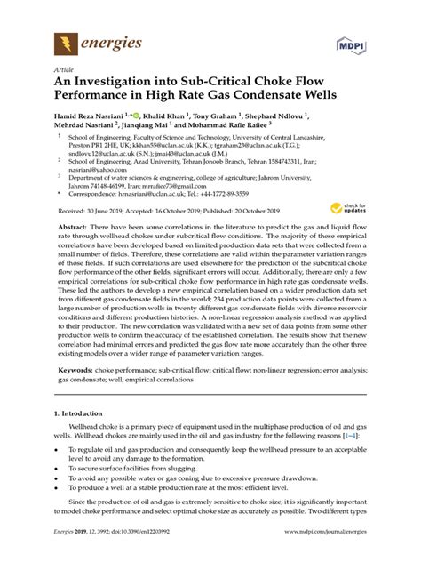 Critical And Subcritical Flow Pdf Regression Analysis Mean