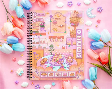 Cafe Quest Spiral Lined Notebook 7x9 Unicorn Eclipse