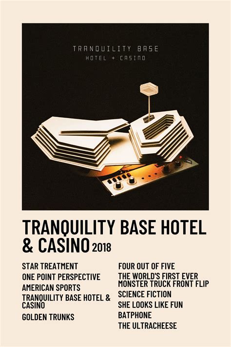 A Minimalist Music Poster Of Arctic Monkeys Tranquility Base Hotel Casinio Album X Cm