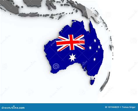Map Of Australia With Flag Stock Illustration Illustration Of Concept