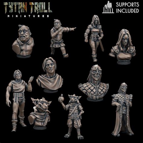 3d Printable Curse Of Strahd Mini Bust Pack 13 Pre Supported By