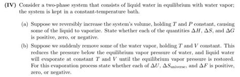 Solved Iv Consider A Two Phase System That Consists Of