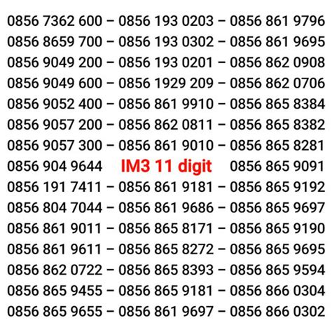Jual Nomor Cantik Indosat Im3 10 11 12 Digit Angka Nomer 4g Kartu