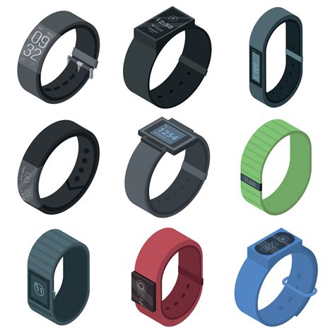 Fitness Tracker Icons Set Isometric Style 8351978 Vector Art At Vecteezy