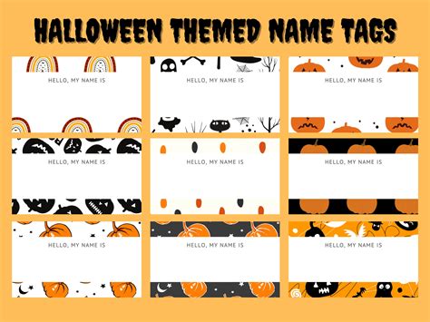 Classroom Name Tags Label Halloween Themed Clasroom Decor Printable